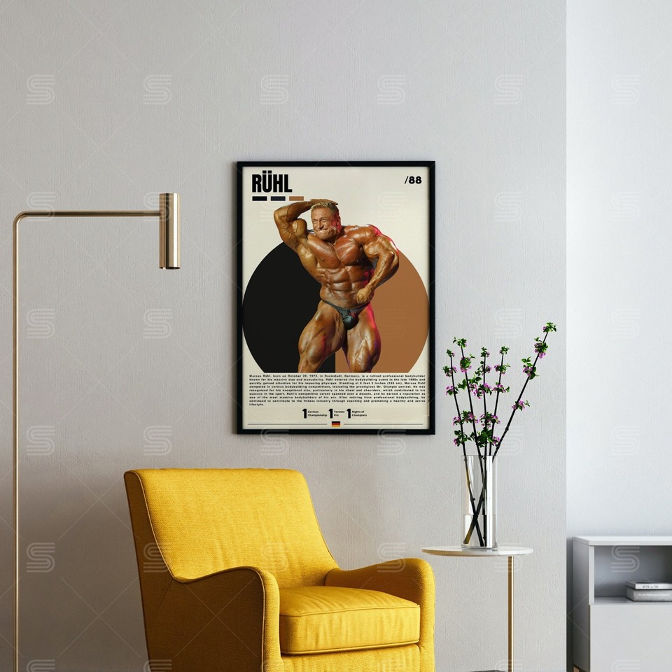 Marcus Ruhl Poster, Bodybuilding Poster, Gym Wall Art, Sports Poster ...