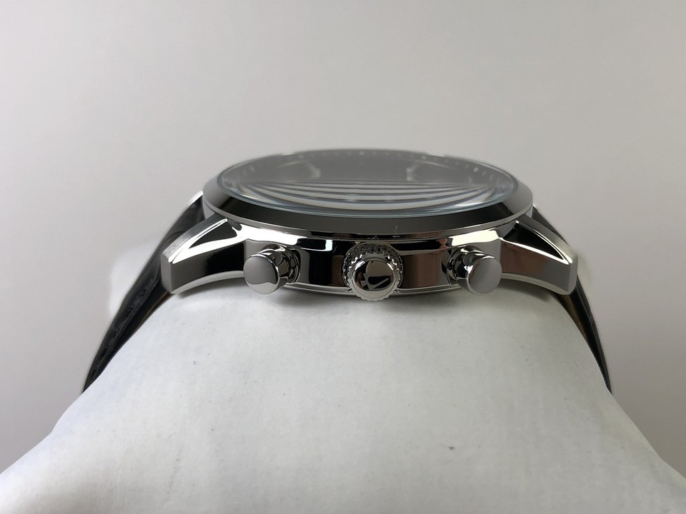 Bulova Sutton Chronograph Quartz Black Dial Leather Strap Men's Watch ...