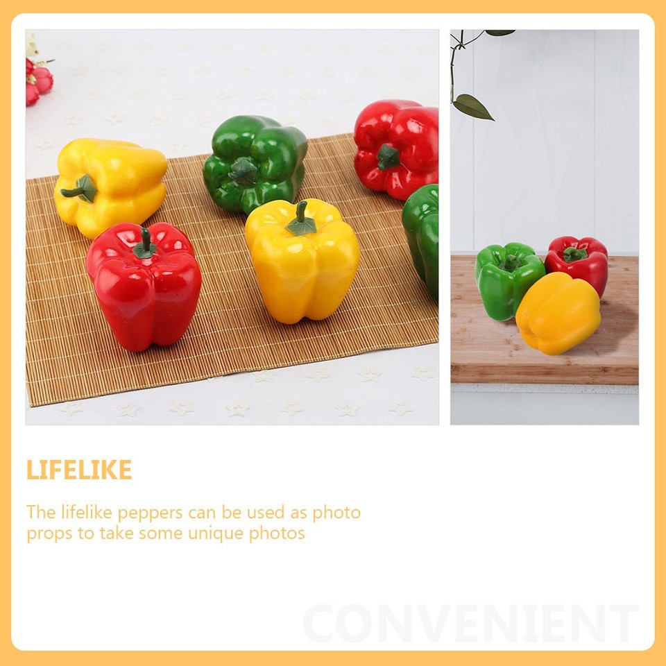 6 Pcs False Bell Peppers Model Decorative Models Artificial Vegetable ...