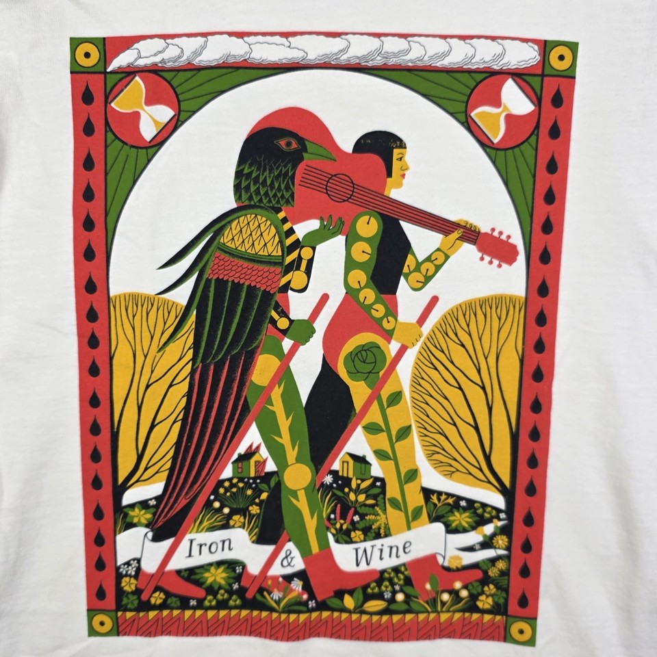 Iron & Wine x Sonia Pulido Tarot 2025 Tour T-shirt Size Medium Sam Beam ...