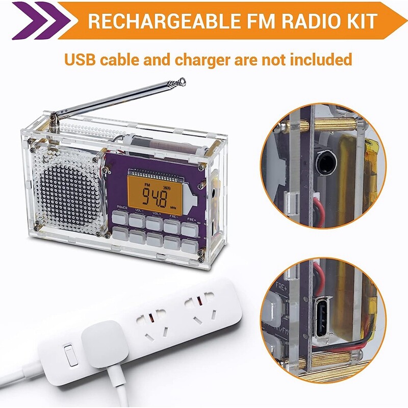 DIY Digital Radio Kit with Clock FM 87-108MHZ Digital Radio LCD ...