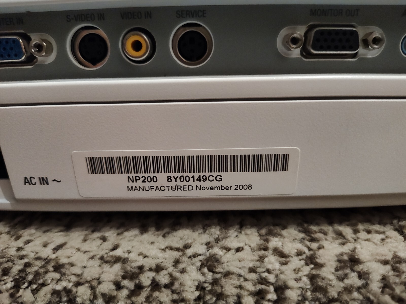 NEC NP200 Projector W/ Remote, Manual, & Power Cord - Works with Issues ...