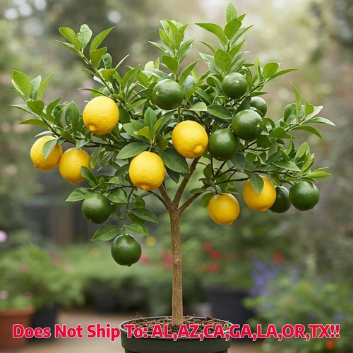 Dwarf Citrus Trees 2 Live Plants Meyer Lemon & Key Lime 12-16" Tall in 1 Gal Pot | eBay