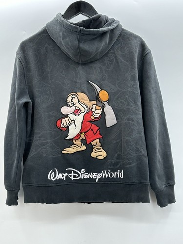 Walt Disney Parks Grumpy Full Zip Sweatshirt Adult S Fade Look Emb ...