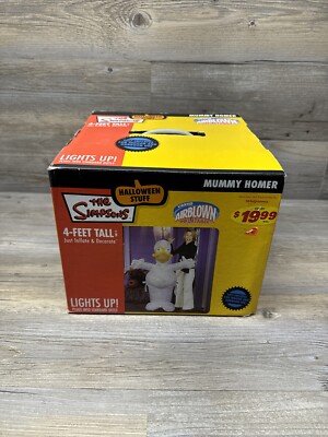 RARE- Simpsons Homer Mummy Blow-up/Lights Up 4 Ft Tall Vintage 2005 By ...