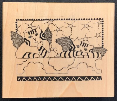 Paula Best Angel Cats Rubber Stamp | eBay