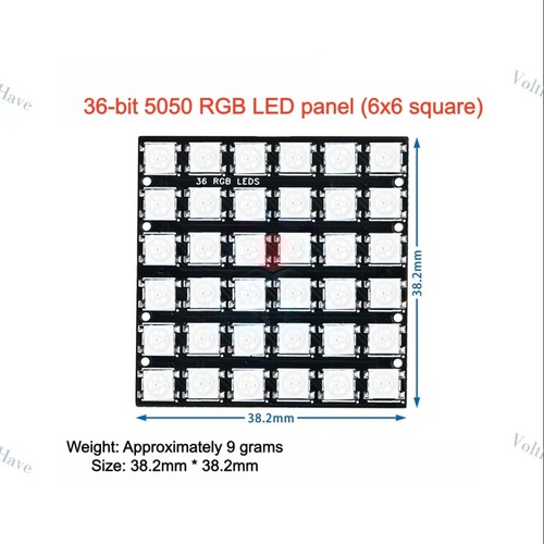 36-bit 5050 RGB LED Panel 6x6 LEDs Built-in Full-color Driver for ...
