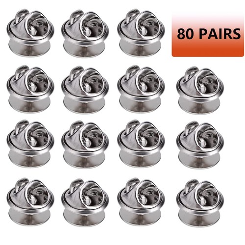80 Pairs Pin Backs with Blank Pins (10mm*9mm), Pin Backings Butterfly ...