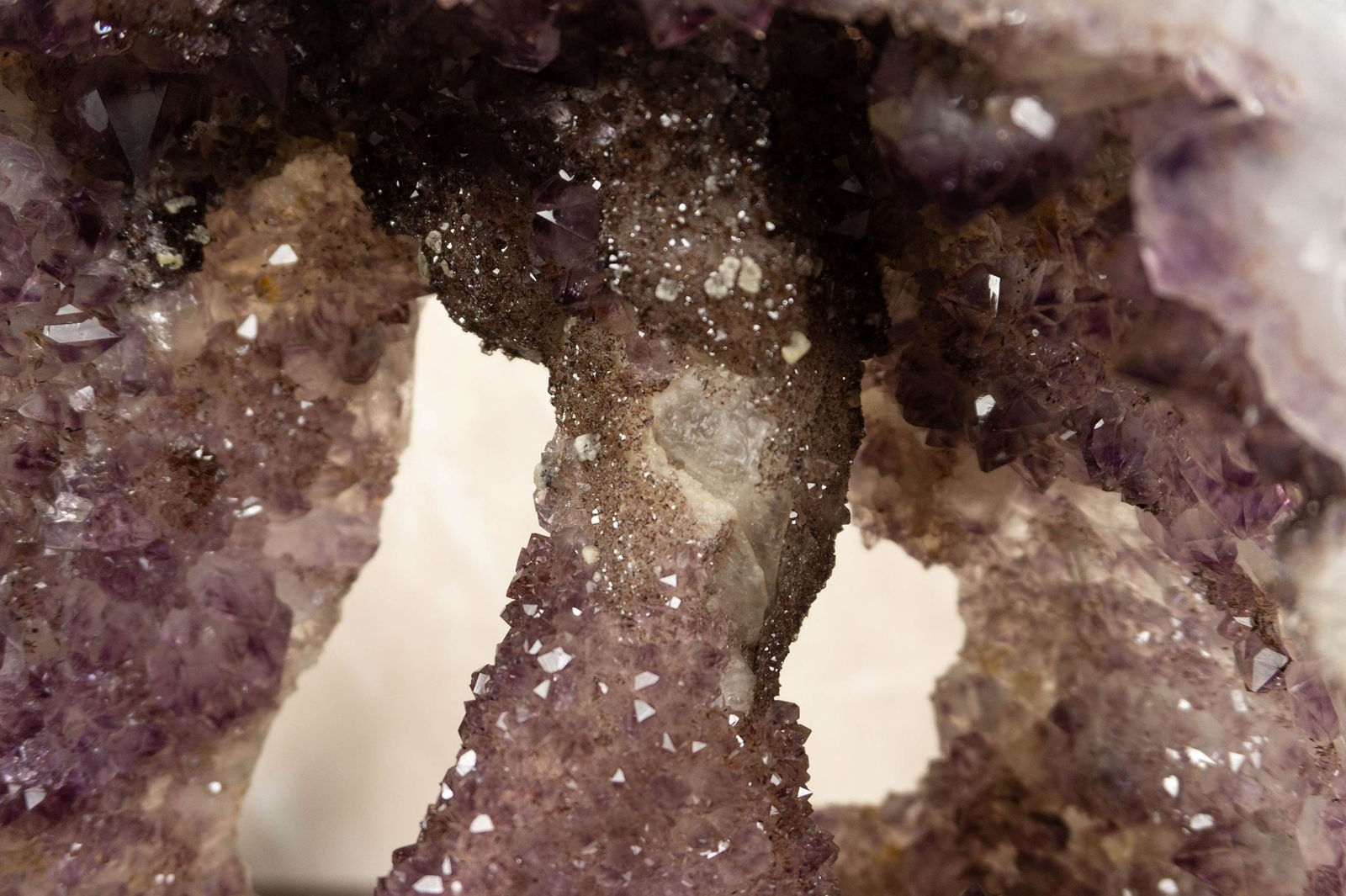 Rare Amethyst Geode Cathedral with Stalactite and Golden Goethite - 17 ...