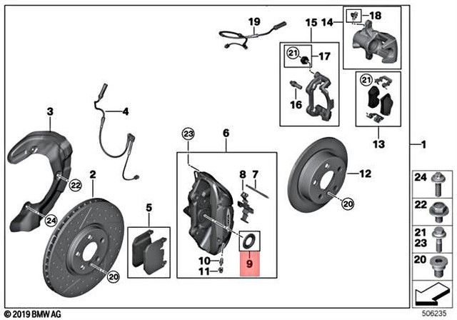 Genuine BMW Repair Set Brake Caliper 348511 34106868397 for sale online ...