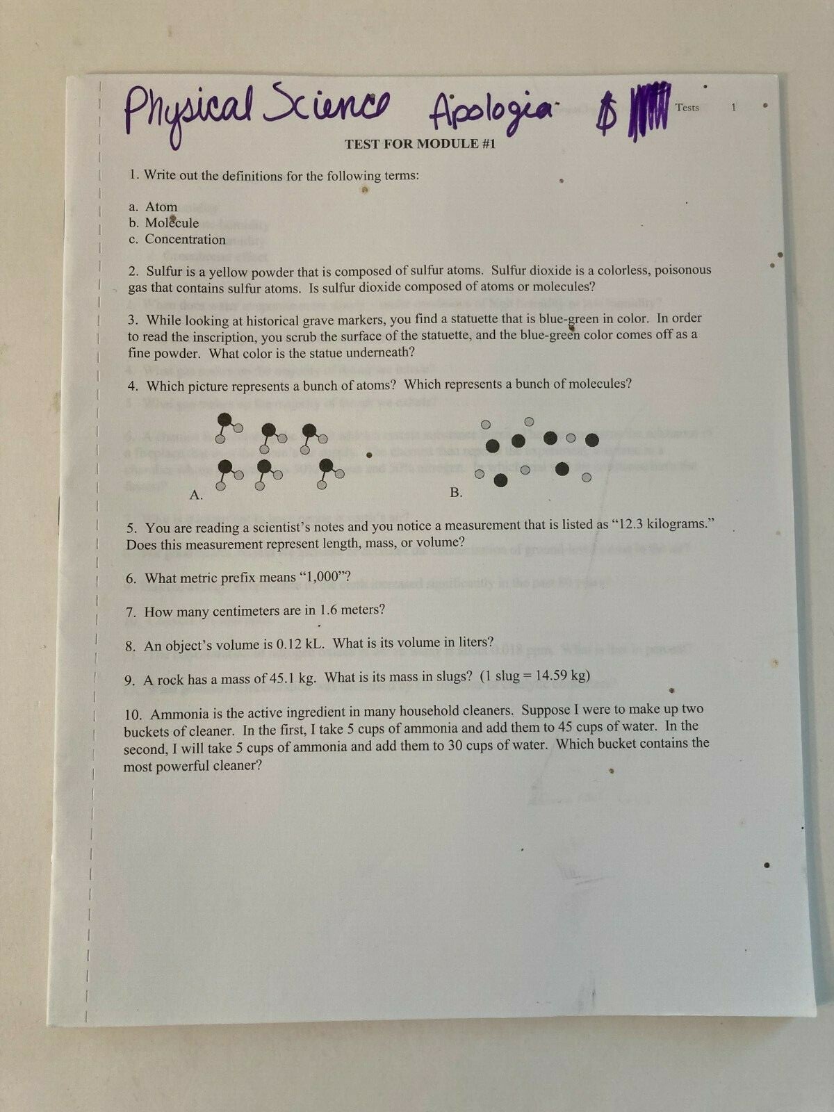 Apologia Exploring Creation With Physical Science Test Packet Modules ...