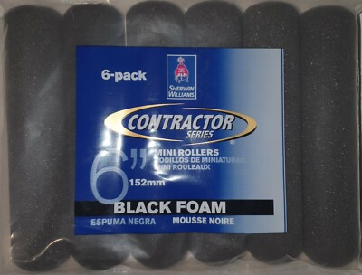 Sherwin Williams 650166143 Mini Rollers 6" Black Foam Qty 6 | eBay