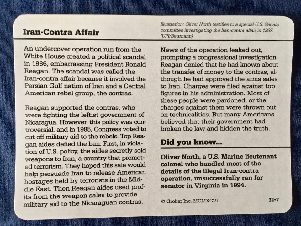 IRAN-CONTRA AFFAIR - 1986 (Important Events) Groiler STORY OF AMERICA ...