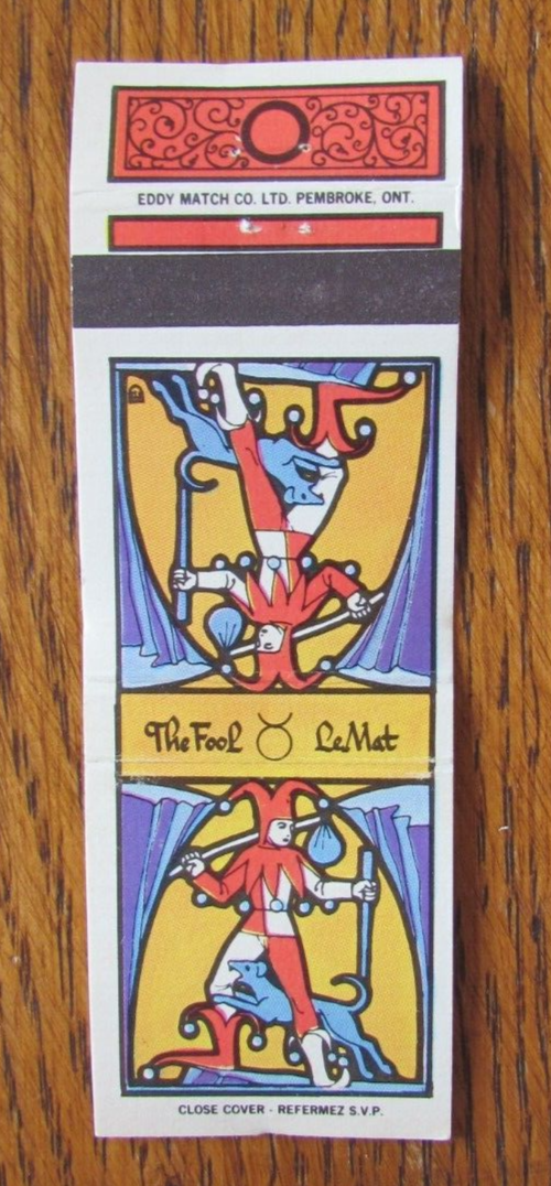 TAROT CARD MATCHBOOK COVER: THE FOOL #0 EMPTY EDDY MATCH CANADA ...