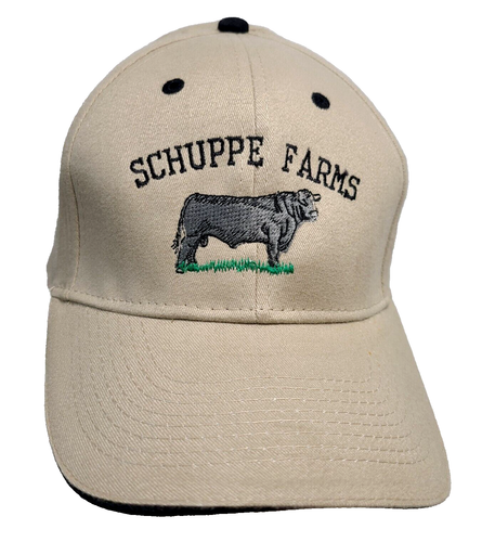 Schuppe Farms Baseball Hat Cap Strapback Embroidered Tan Bull | eBay