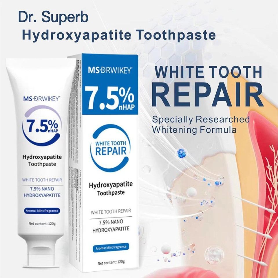 1-5Pcs 7.5% Hydroxyapatite Toothpaste Remove Yellow Tooth Stain ...