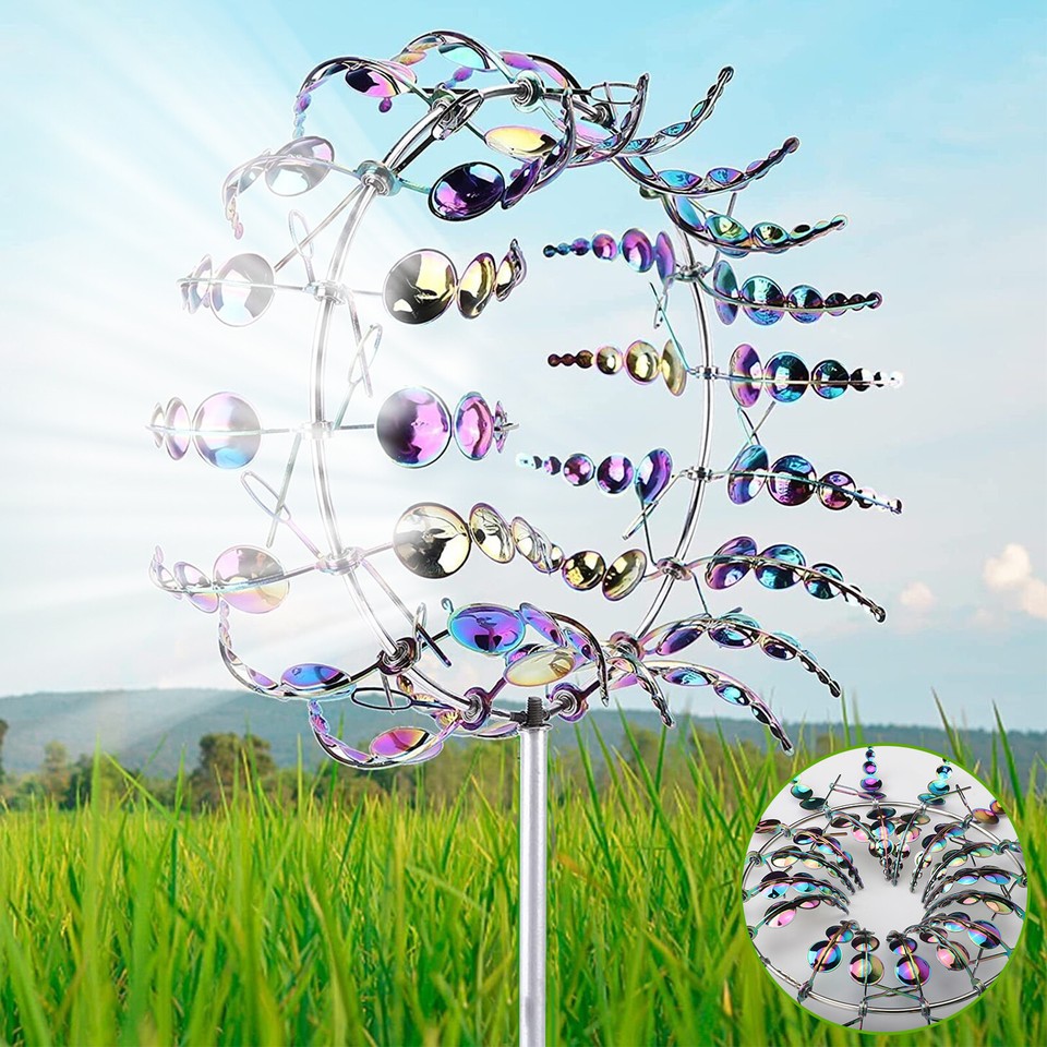 Magical Wind Powered Kinetic Windmill Metal Sculpture Yard Garden ...