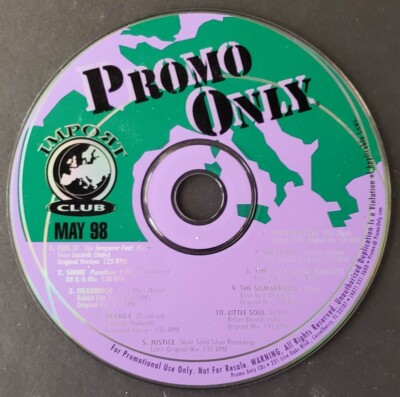 Promo Only CD - Import Club Series - May 1998 - Promotional CD for DJs ...