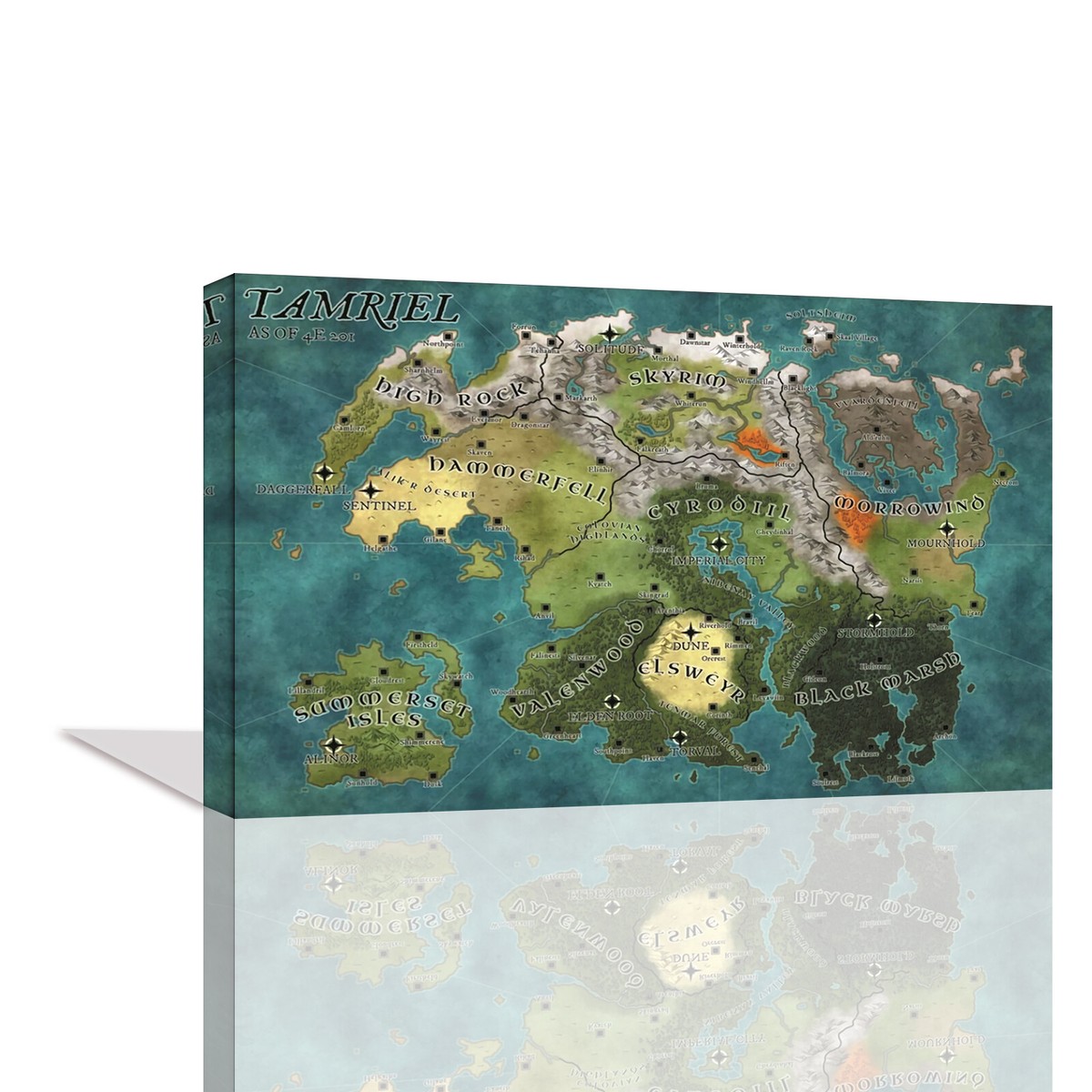 Mapa De Tamriel The Elder Scrolls Map Poster Prints Continent Of