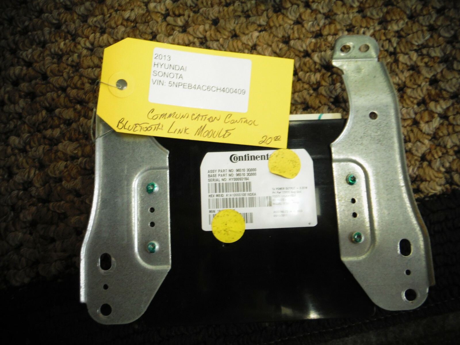 FITS- 2012 2013 HYUNDAI SONATA COMMUNICATION CONTROL MODULE 96510 3Q000 ...