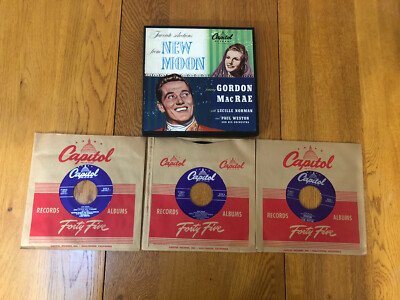 Vintage 3 Record Box Set New Moon 45rpm Capitol Records Gordon MacRae/L ...