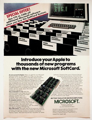 1983 Microsoft SoftCard For Apple II Plus- Vintage Computer Software ...