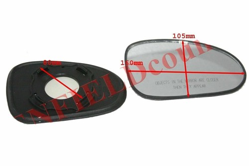 Orvm Convex Wing Door Glass Mirror Set With Base Plate Chevrolet Spark ...