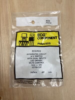 ECG 7012/ NTE7012 IC 2 INPUT AUDIO/VIDEO SWITCH 12VCC TYPICAL 16 LEAD ...