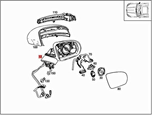 Genuine MERCEDES A217 C217 S-CLASS Convertible A217 Mirror frame ...