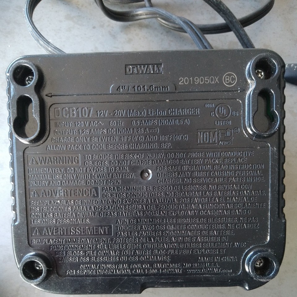Dewalt Battery Charger, 12V & 20V Max Li-Ion DCB112, Replaces DCB100 ...