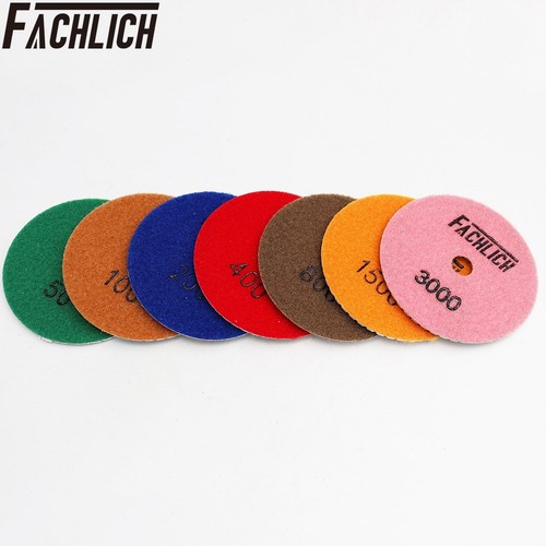 7pcs 4"/100mm B Diamond Wet Polishing Pads Concrete Floor Granite ...