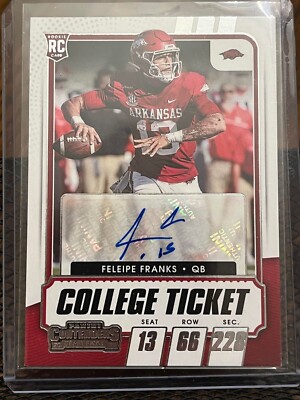 FELEIPE FRANKS 2021 CONTENDERS COLLEGE TICKET ROOKIE HOGS AUTOGRAPH ...