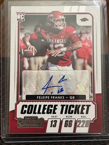 FELEIPE FRANKS 2021 CONTENDERS COLLEGE TICKET ROOKIE HOGS AUTOGRAPH ...