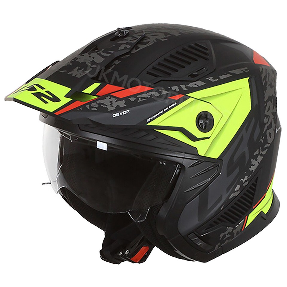 LS2 OF606 DRIFTER DEVOR MODULAR OPEN FACE MOTORCYCLE HELMET + FREE DARK ...