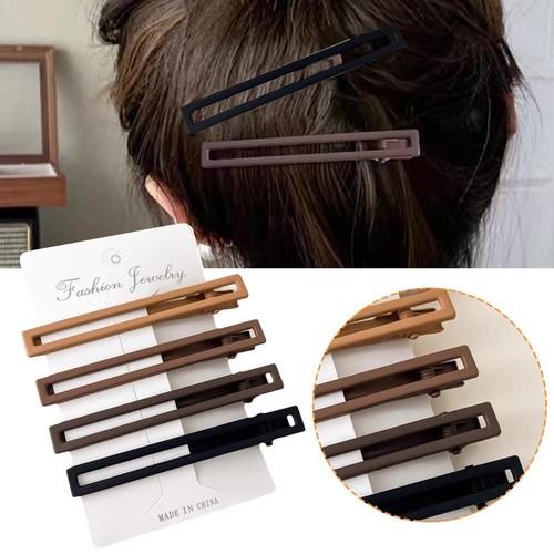 4x Metal Hollow Duckbilled Clips Bangs Clips Hair Side Clips Exquisite ...