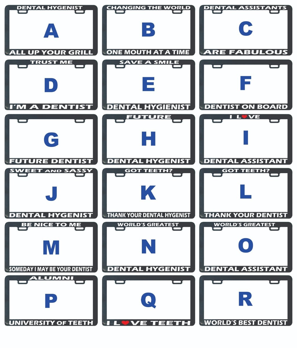 Dental Hygienist License Plate Frames