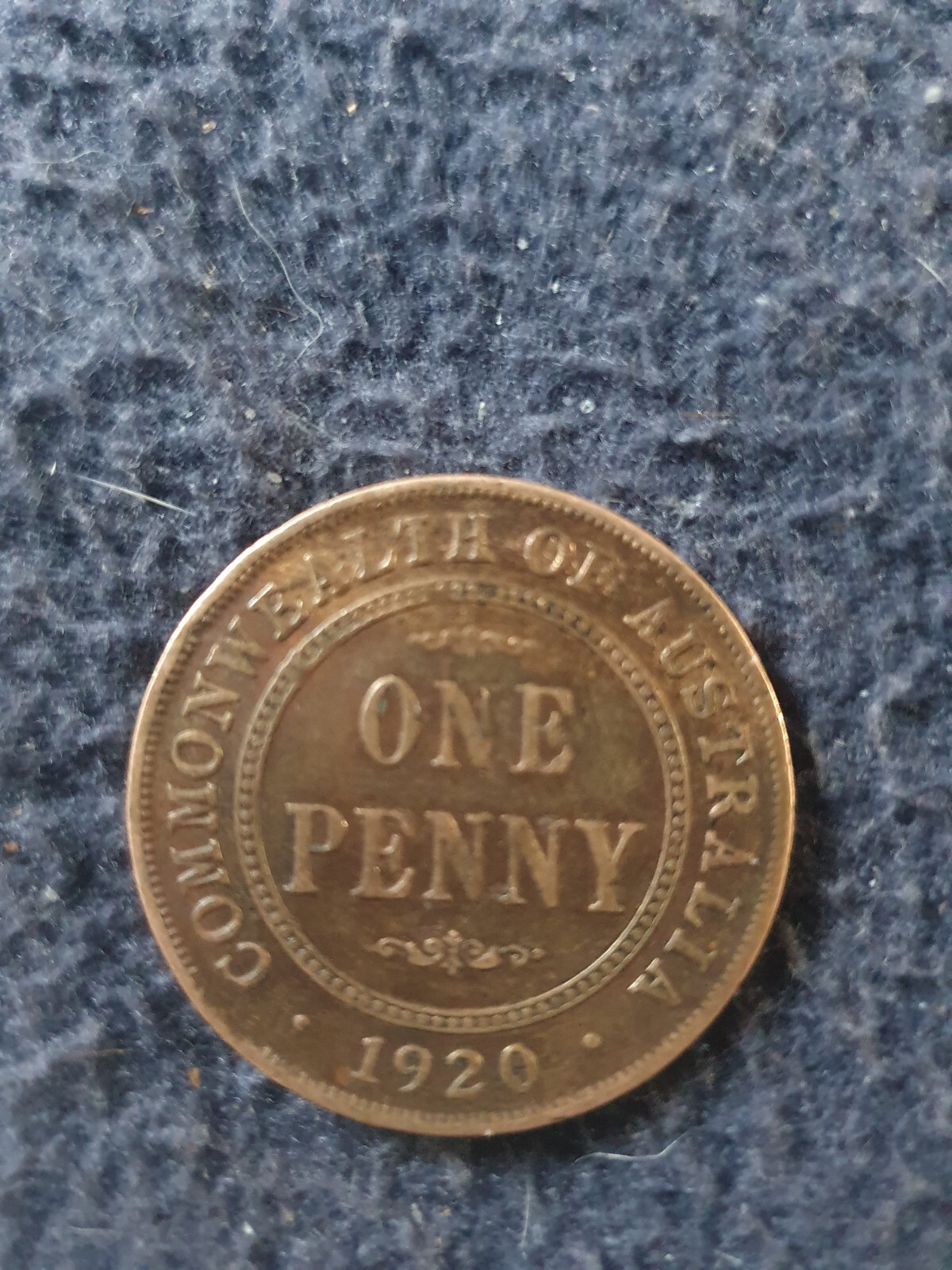 AUSTRALIA 1920 PENNY " RARE " DOUBLE DOT with 6 PEARLS & CENTER DIAMOND ...