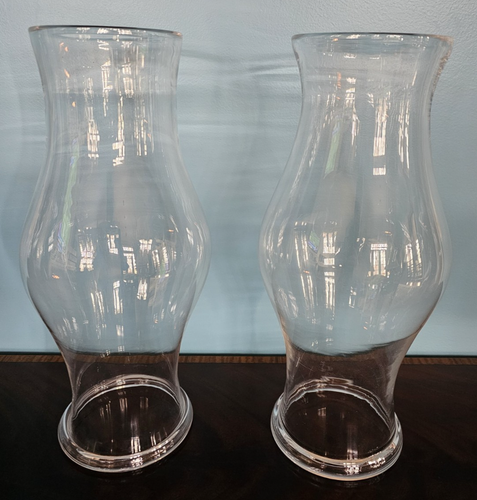 Pair of Blenko/Royal Leerdam Williamsburg Blown Glass Hurricane Shade ...