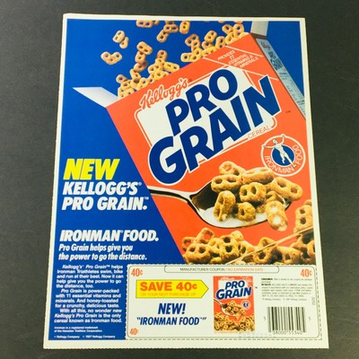 VTG Retro 1987 Kellogg's Pro Grain Cereal Ironman Food & Spears Farm Ad ...