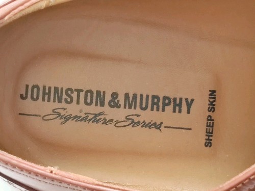 JOHNSTON & MURPHY Sheepskin Capped Toe Oxford Signature Series Brown ...