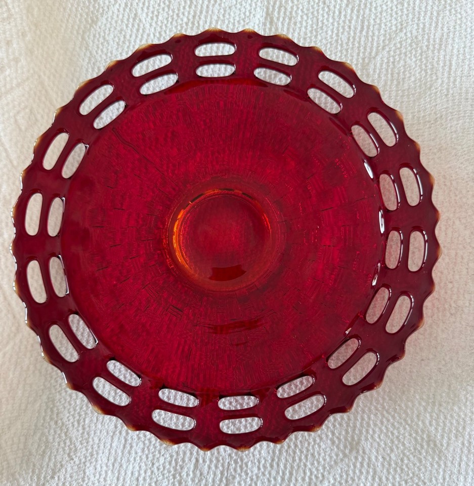 fenton ruby red glass plate | eBay