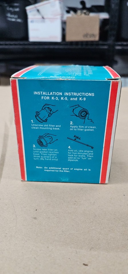 Vintage New NOS Kmart K-3 Oil Filter In Original Box - 60's - 70's GM ...