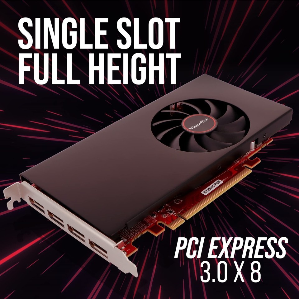 VisionTek AMD Radeon RX 550 4GB GDDR5 4xDisplayPort Graphics Card ...