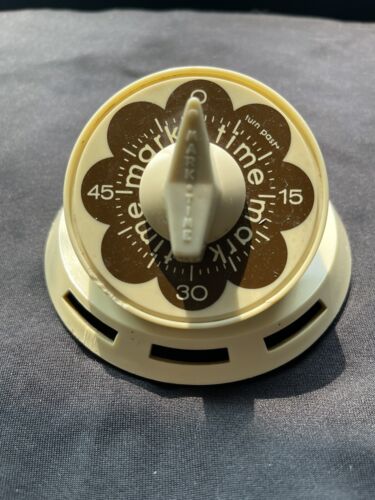 Vintage Mark Time Kitchen Counter Timer 60 Minutes Bell Beige/Brown ...