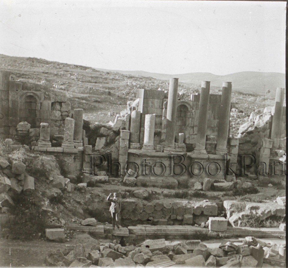 Jordanie Jerash Gerasa Ruines Archéologie Plaque de verre stereo ...