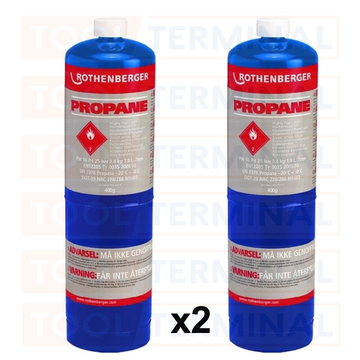 x2 Rothenberger Propane Gas Bottle Disposable Cylinder Plumbers Blow ...