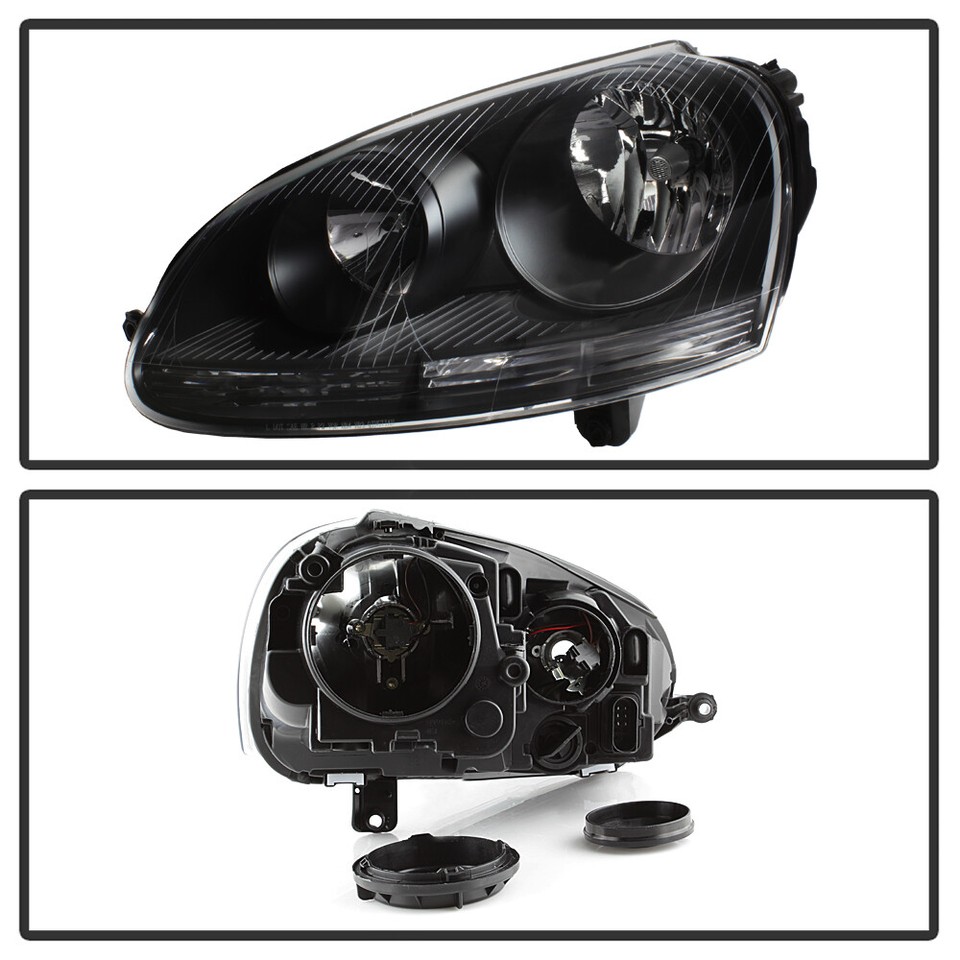 Black 2006 2007 2008 2009 Volkswagen Jetta GTI MK5 Headlights 06-09 ...