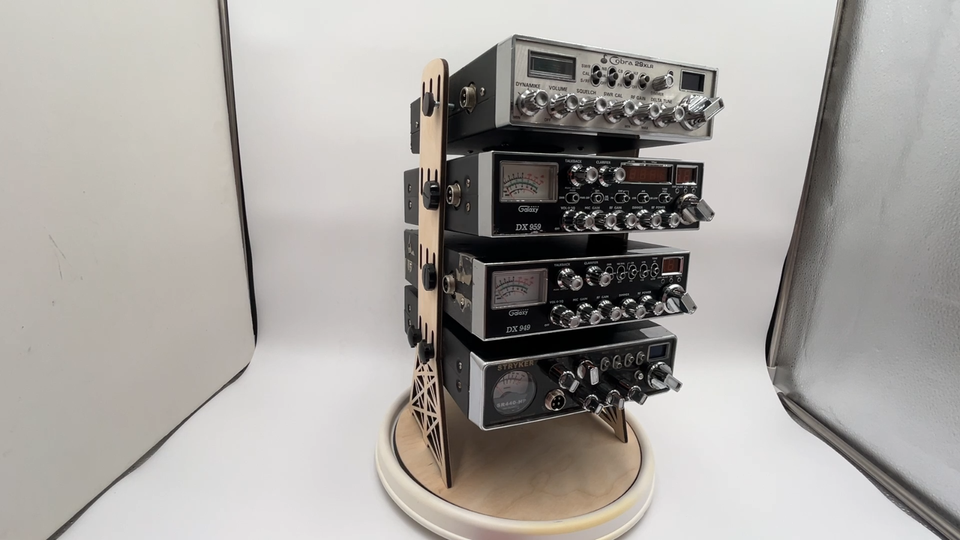 CB Ham Mobile Desktop Radio Stand Set, Tower Style holds 4 radios equal ...