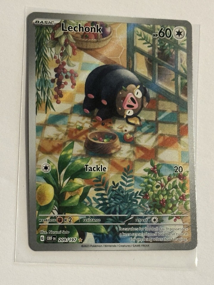Lechonk 209/197 Illustration Rare Pokémon Scarlet &Violet Obsidian ...
