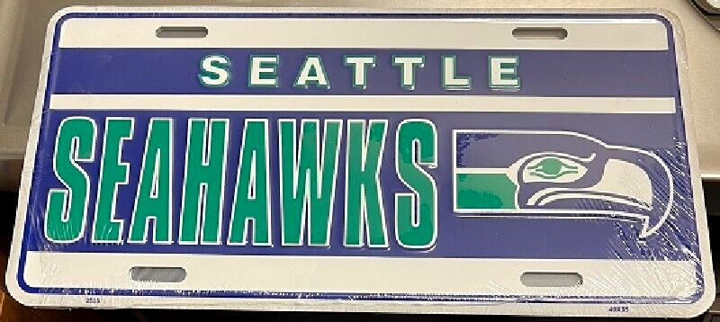 SEATTLE SEAHAWKS OLD LOGO EMBOSSED OFFICIALLY LICENSED NFL METAL ...